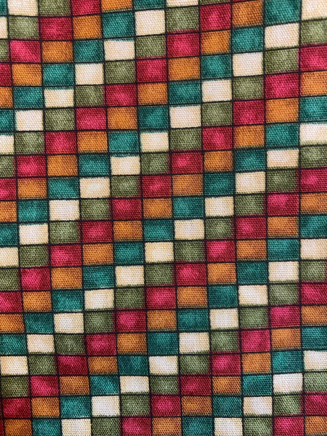 Vintage Moda Fall Colors Small Rectangle Design Fabric, Cynthia Young ...