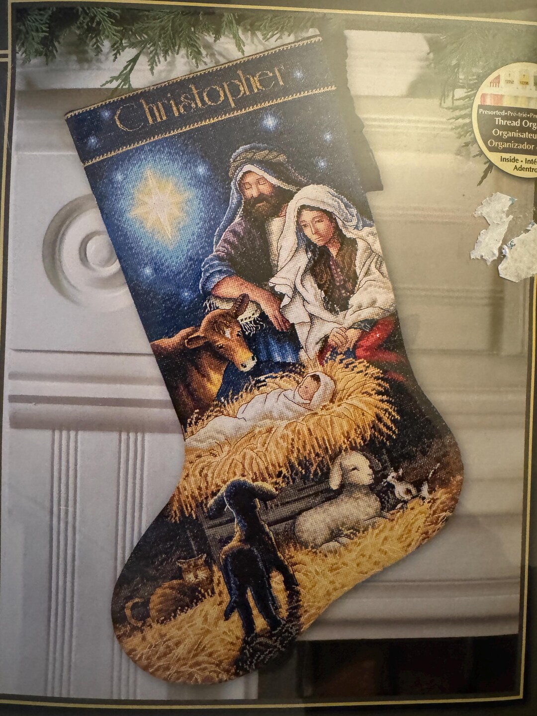 NOS Gold Collection holy Night Stocking Kit, Cross Stitch Nativity ...