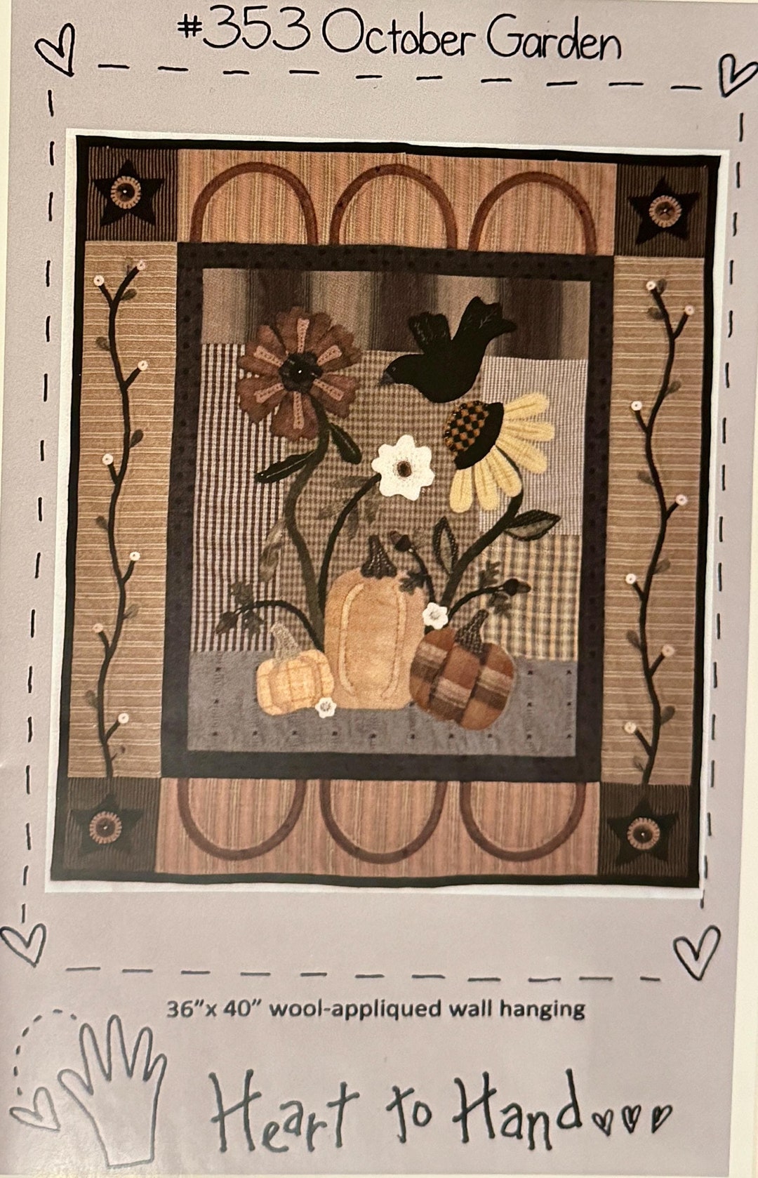 Heart to Hands "october Garden" Wool Applique Wall Hanging Kit, 36in X ...