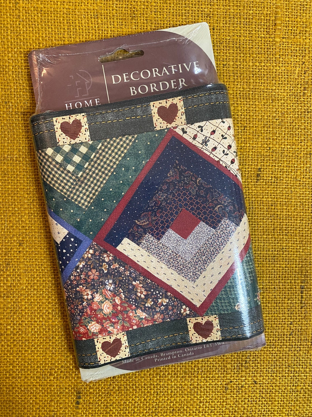 NIP country Kitchen Wallpaper Border, Patchwork Quilt Pattern, 7in X 5 Yards, Blue, Red, Green ...