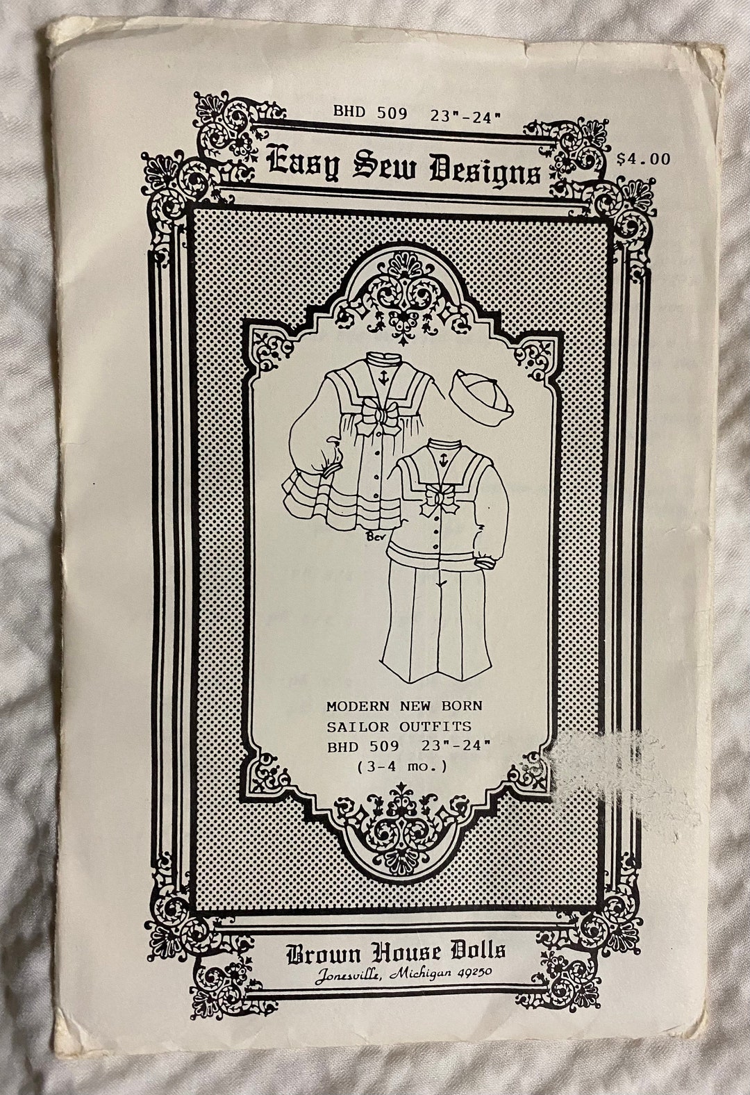 Vintage Brown House Doll Pattern, Modern Doll Sailor Outfits, Baby Boy ...