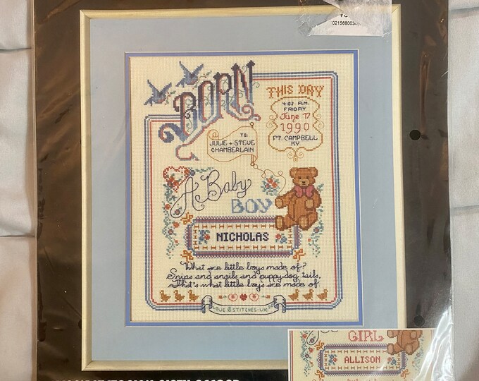 Vintage Dimensions Counted Cross Stitch Birth Sampler, Vera's Victorian ...