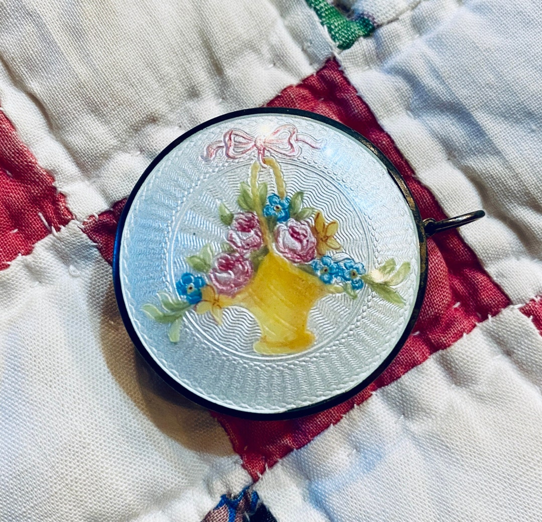 Antique Thomae Co Sterling Silver Guilloche Enamel Tape Measure, Pink ...