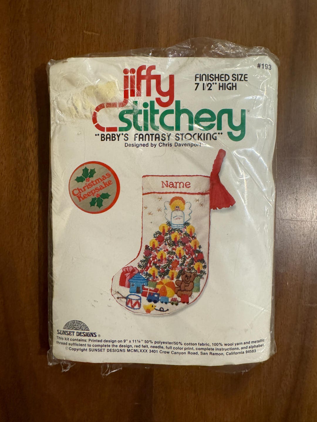Vintage Jiffy Stitcher "baby's Fantasy Stocking" Kit, Hard to Find ...