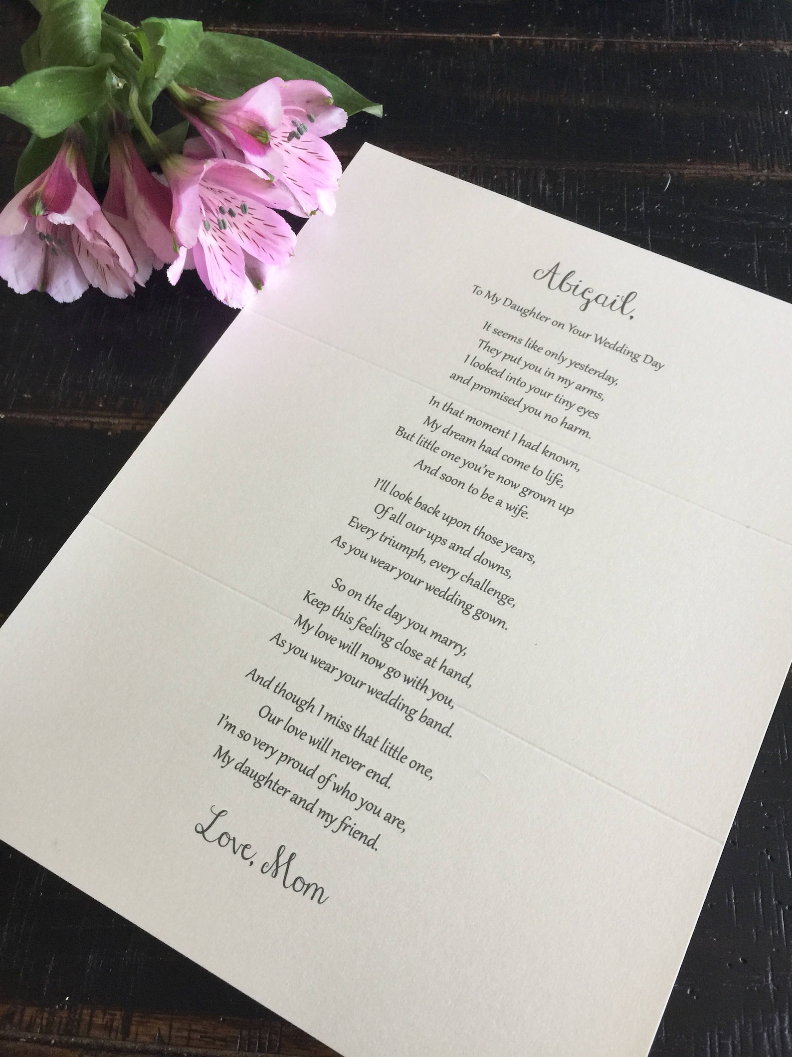 Letters to the Bride / on Your Wedding Day / Daughter / - Etsy
