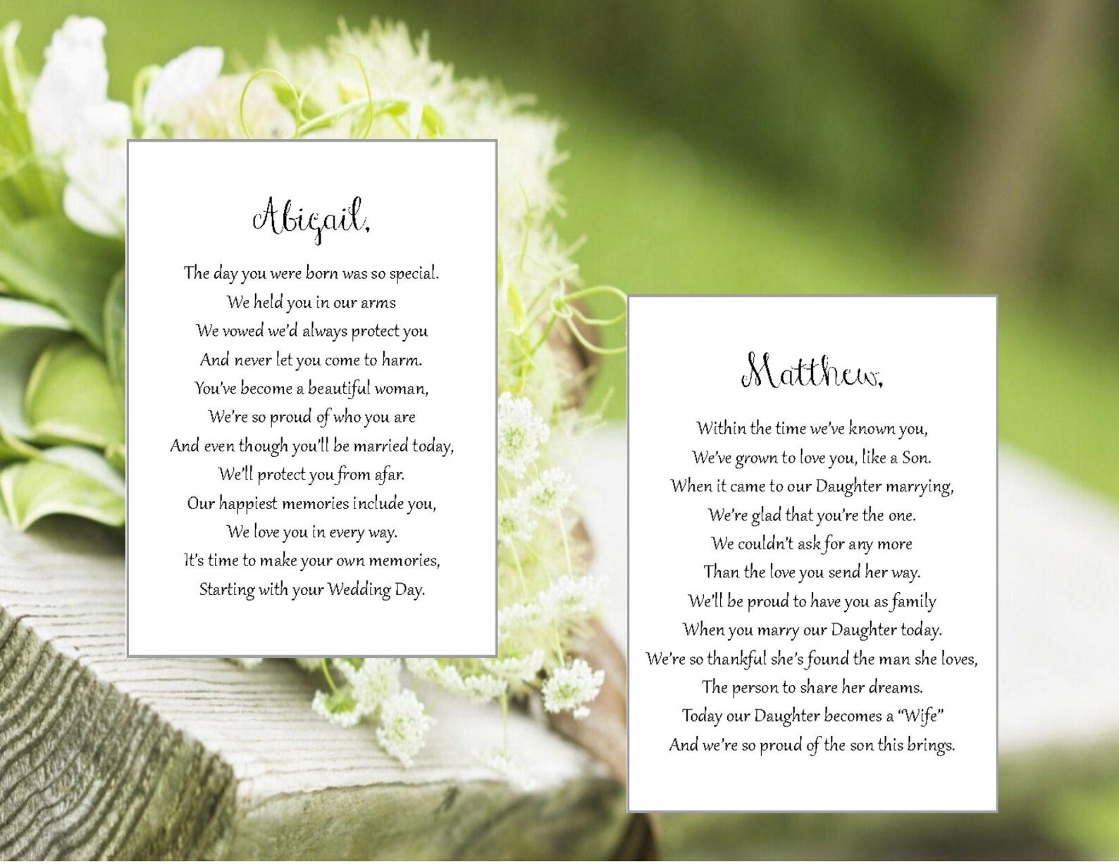 Letters to the Bride and Groom / on Your Wedding Day / - Etsy