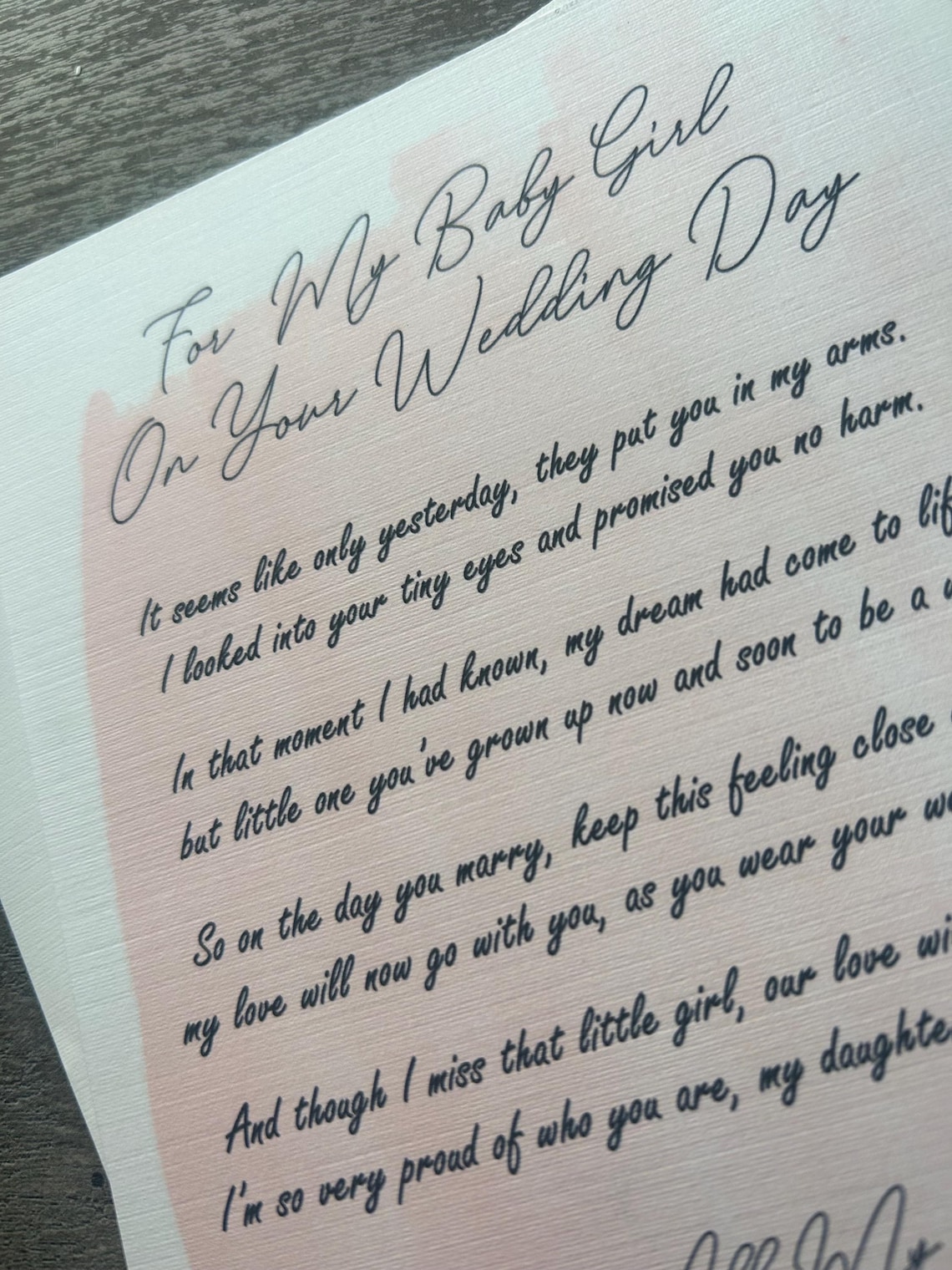 Letter to the Bride, Wedding Day Gift From Mom, Pink - Etsy