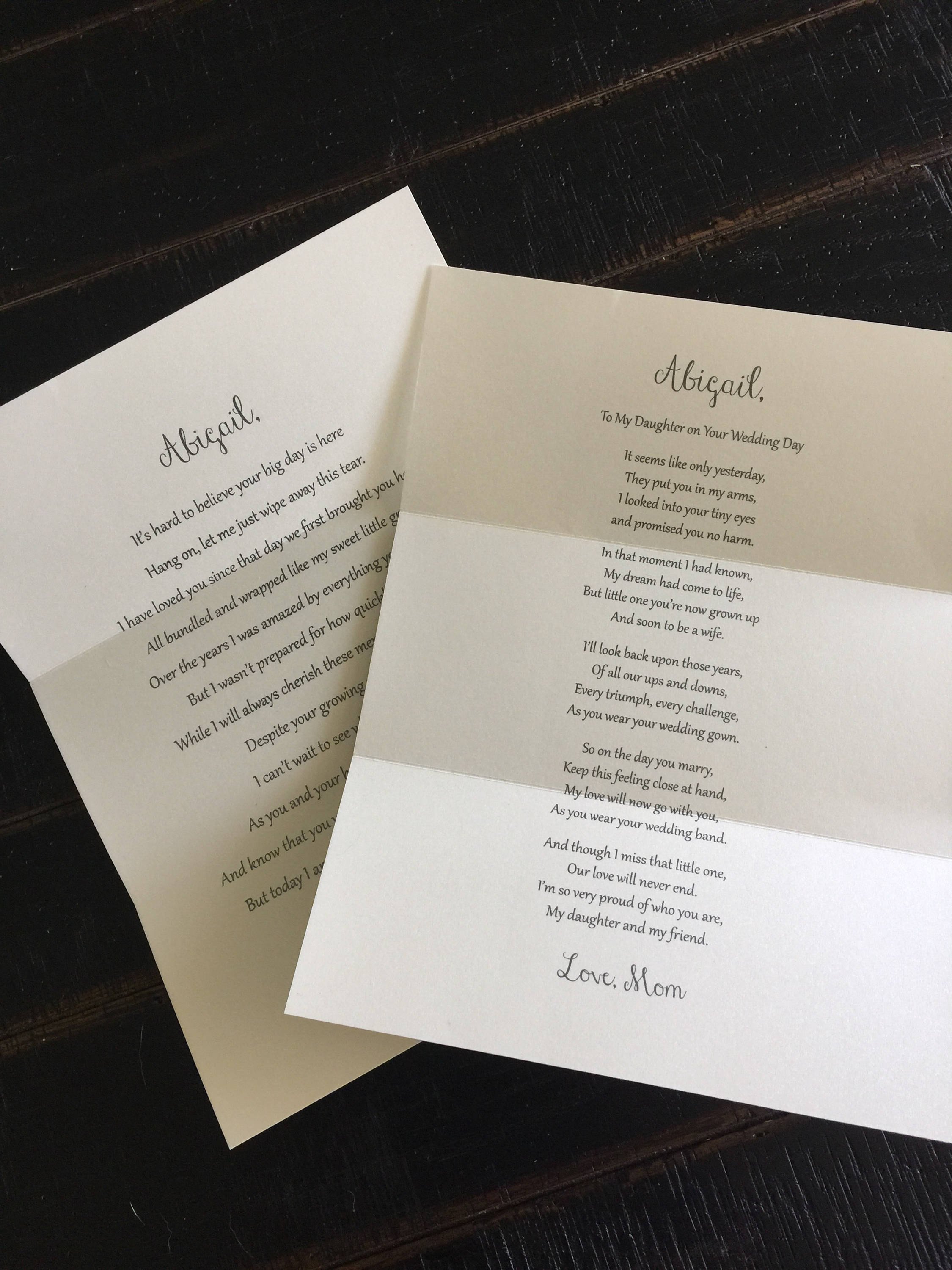 Letters to the Bride / on Your Wedding Day / Daughter / - Etsy