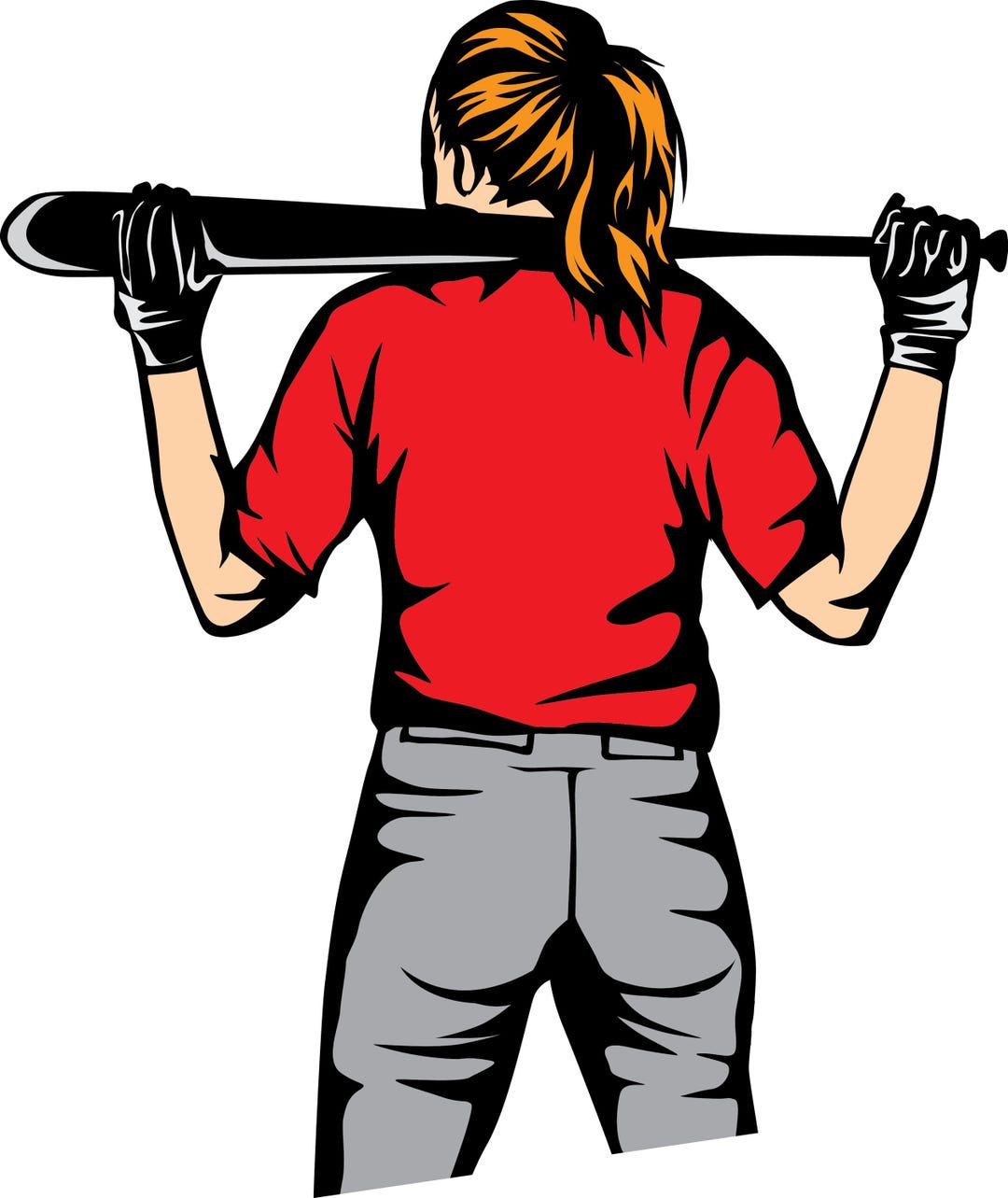 Girl Batter SVG,PNG Color BW - Etsy