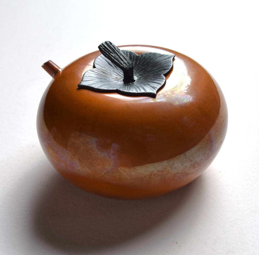 Antique Japanese Suiteki Water Dropper, Copper, "tomato" Shape, in Box ...