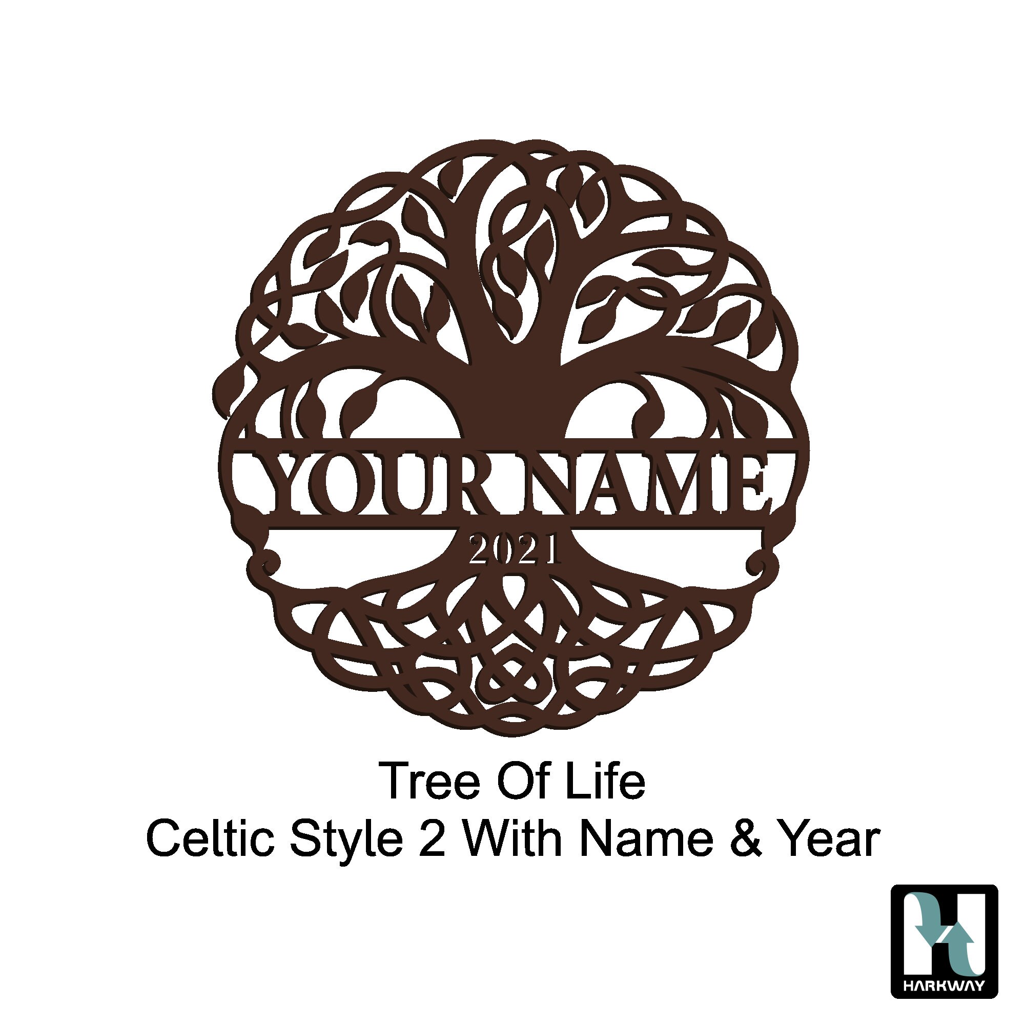 Tree of Life Personalized with Name and Year Celtic style | Etsy