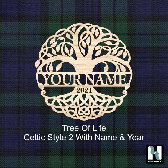 Tree of Life Personalized With Name and Year Celtic Style | Etsy