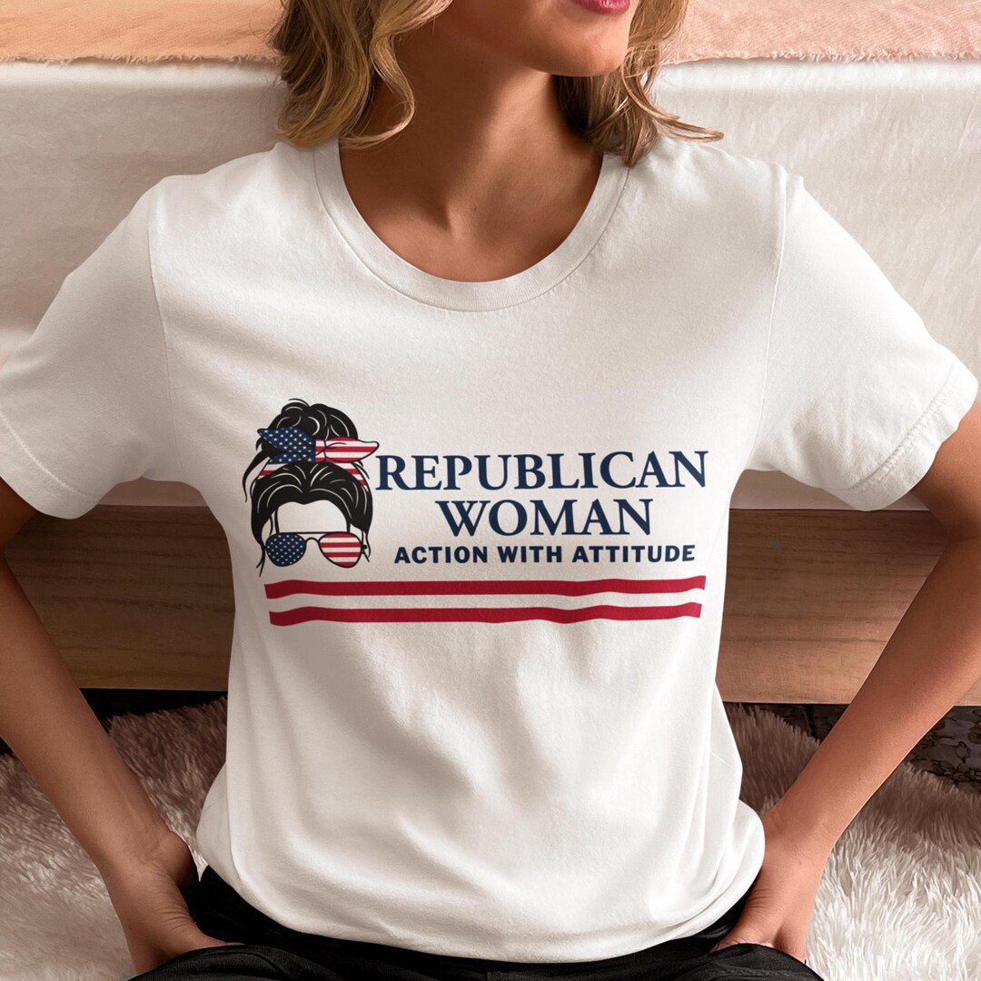 Republican Woman action With Attitude Graphic T-shirt Patriotic ...