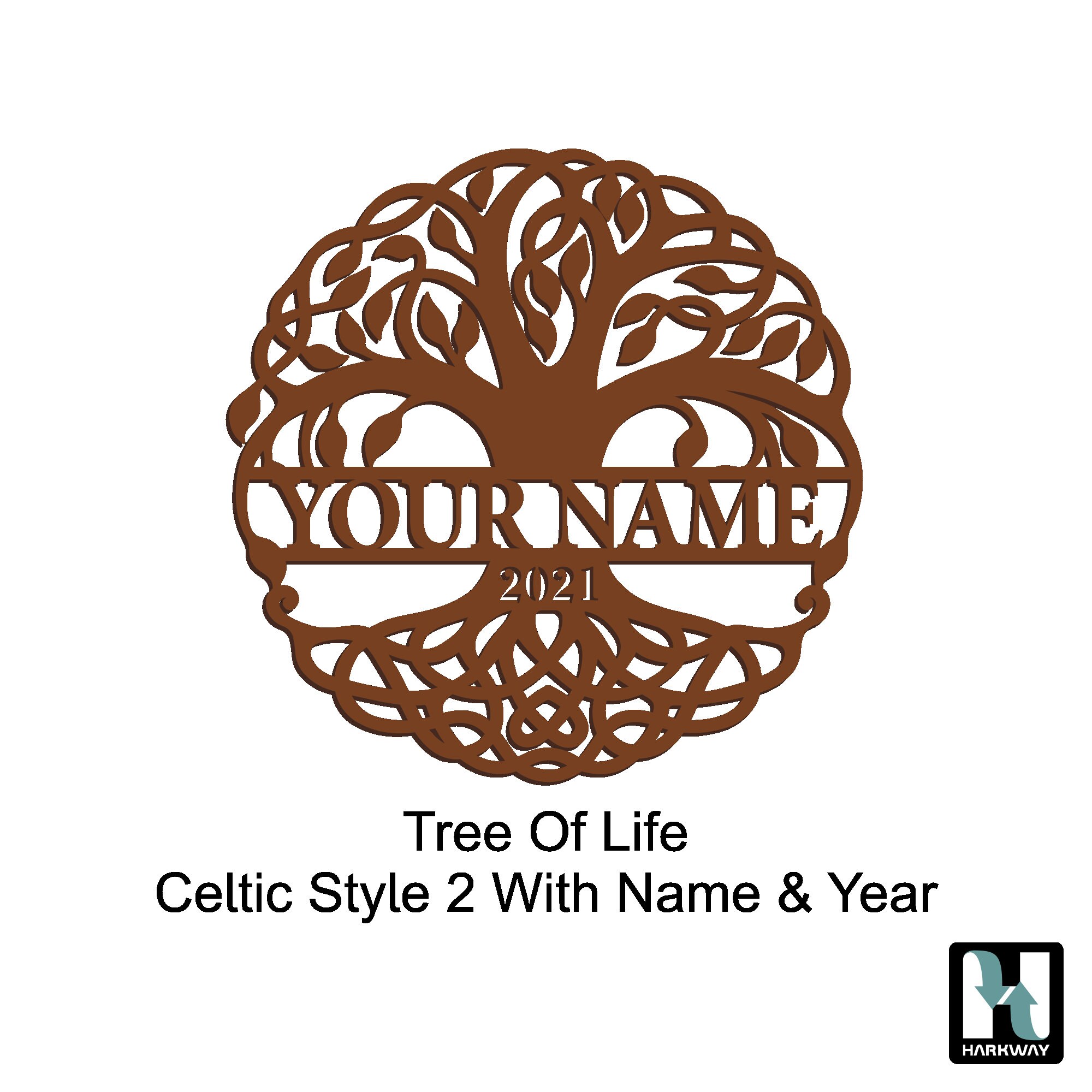 Tree of Life Personalized with Name and Year Celtic style | Etsy