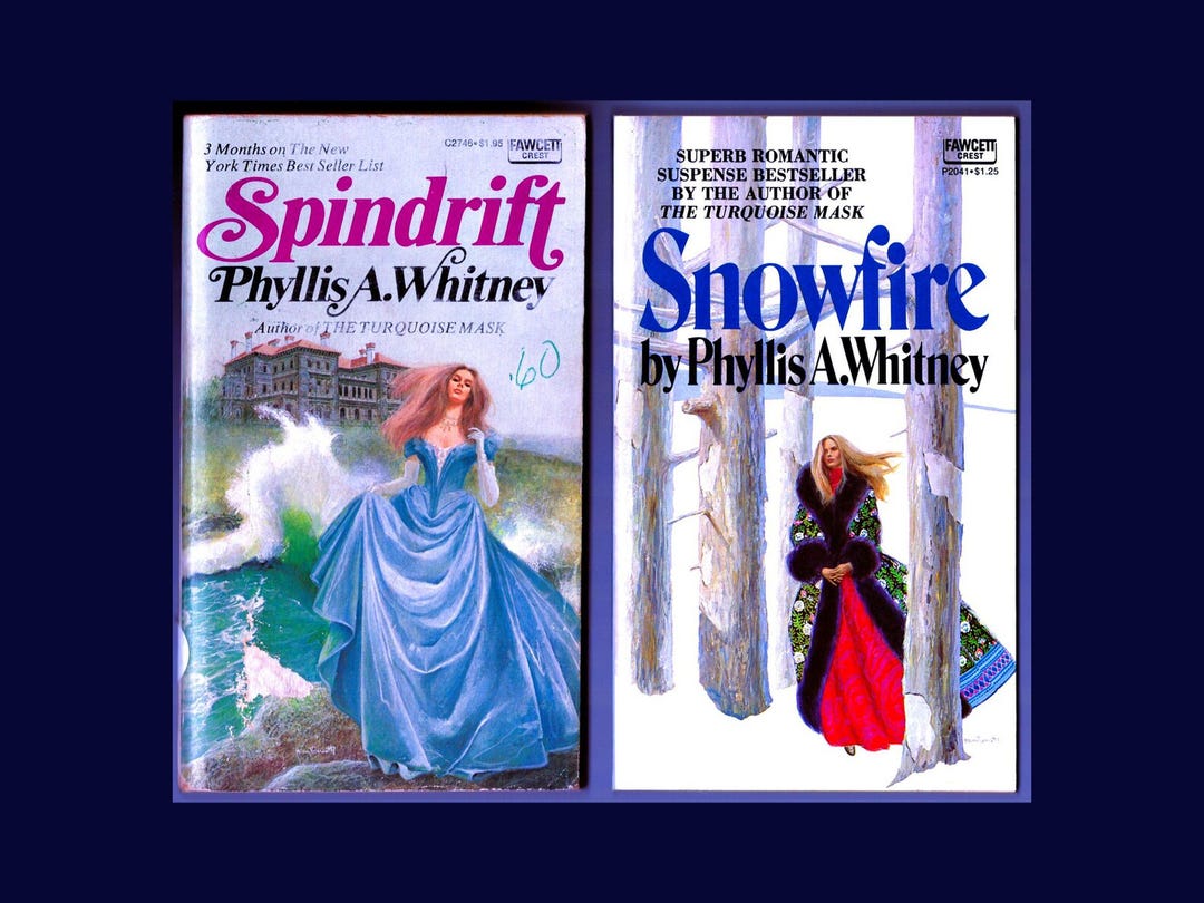 Lot of 2 Phyllis Whitney Vintage Gothics: SPINDRIFT Snowfiresky Mystery ...