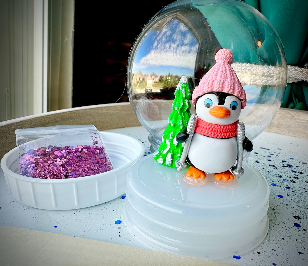 DIY Kid Craft Penguin Snow Globe Kit Double Sealed & Unbreakable ...