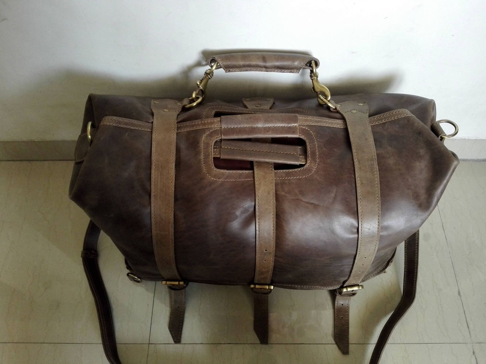Genuine Buffalo Leather Large Luggage Bag / Weekender / Duffel - Etsy