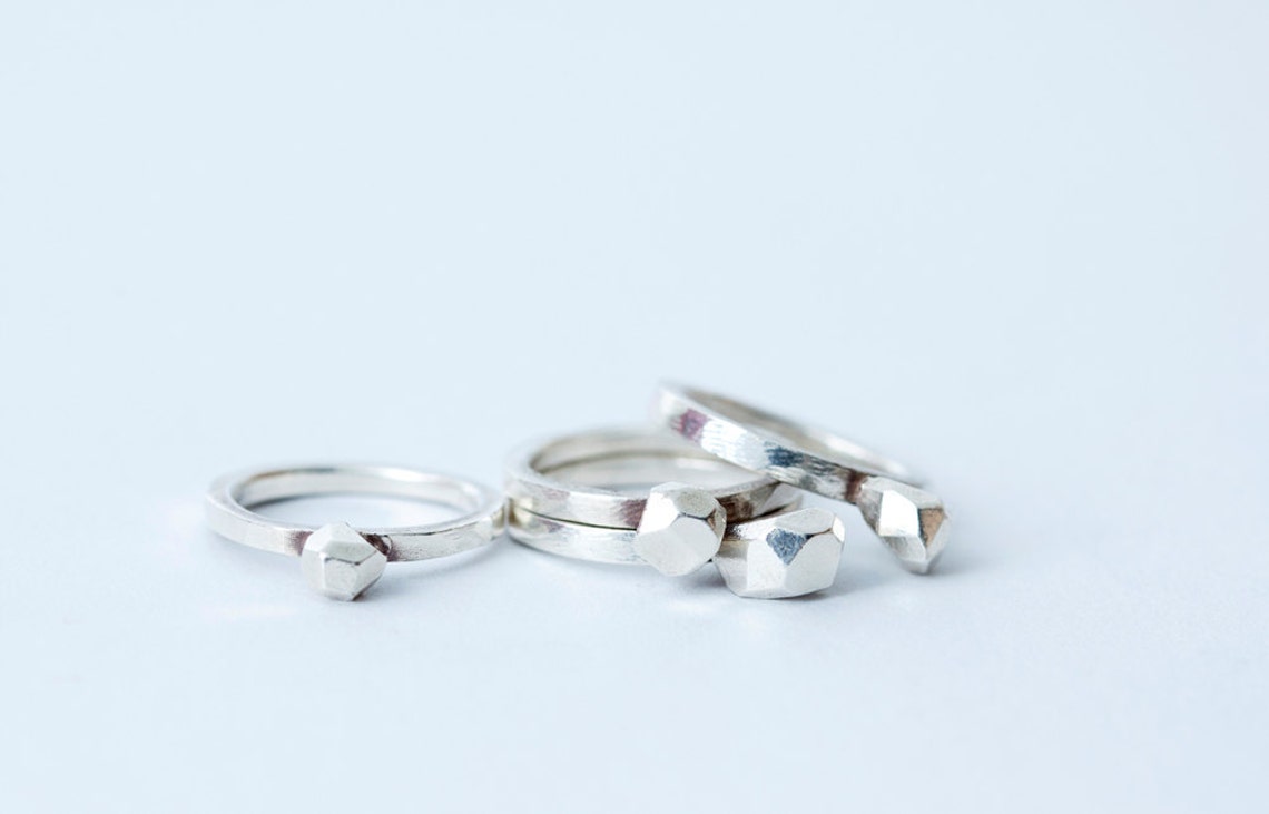 Silver Rock Rings - Etsy