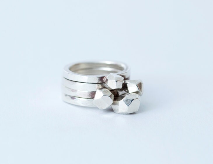 Silver Rock Rings - Etsy