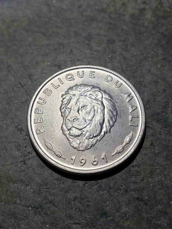 1961 MALI 25 FRANCS Exotic African Lion Coin 222 | Etsy