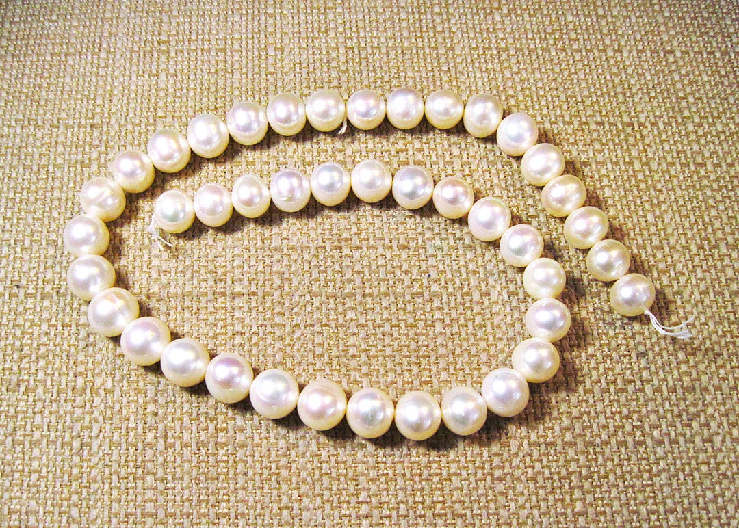 16" Strand 11mm X 10mm Pearls, Beautiful 16" Strand of Large 11mm X ...