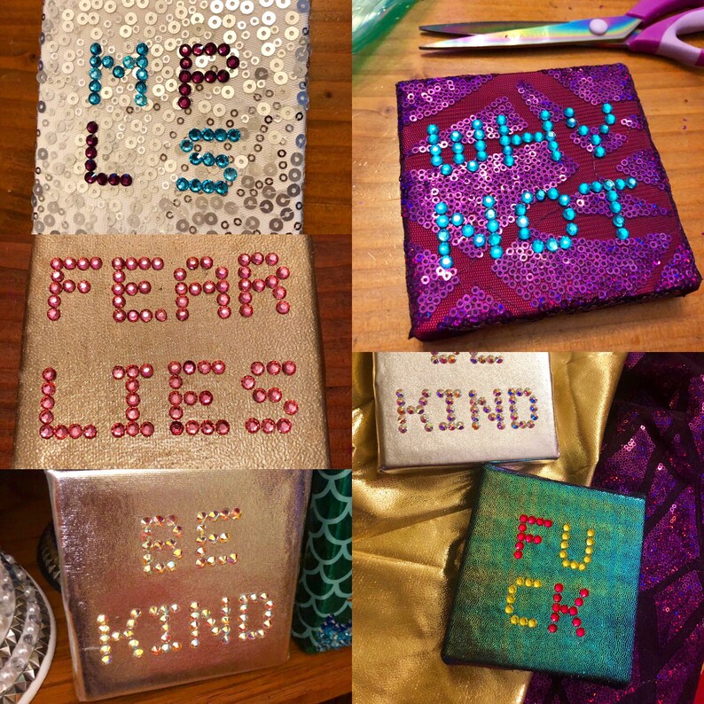 CUSTOM Word Art. Bedazzled Canvas. Customized Word Art. Personalized ...