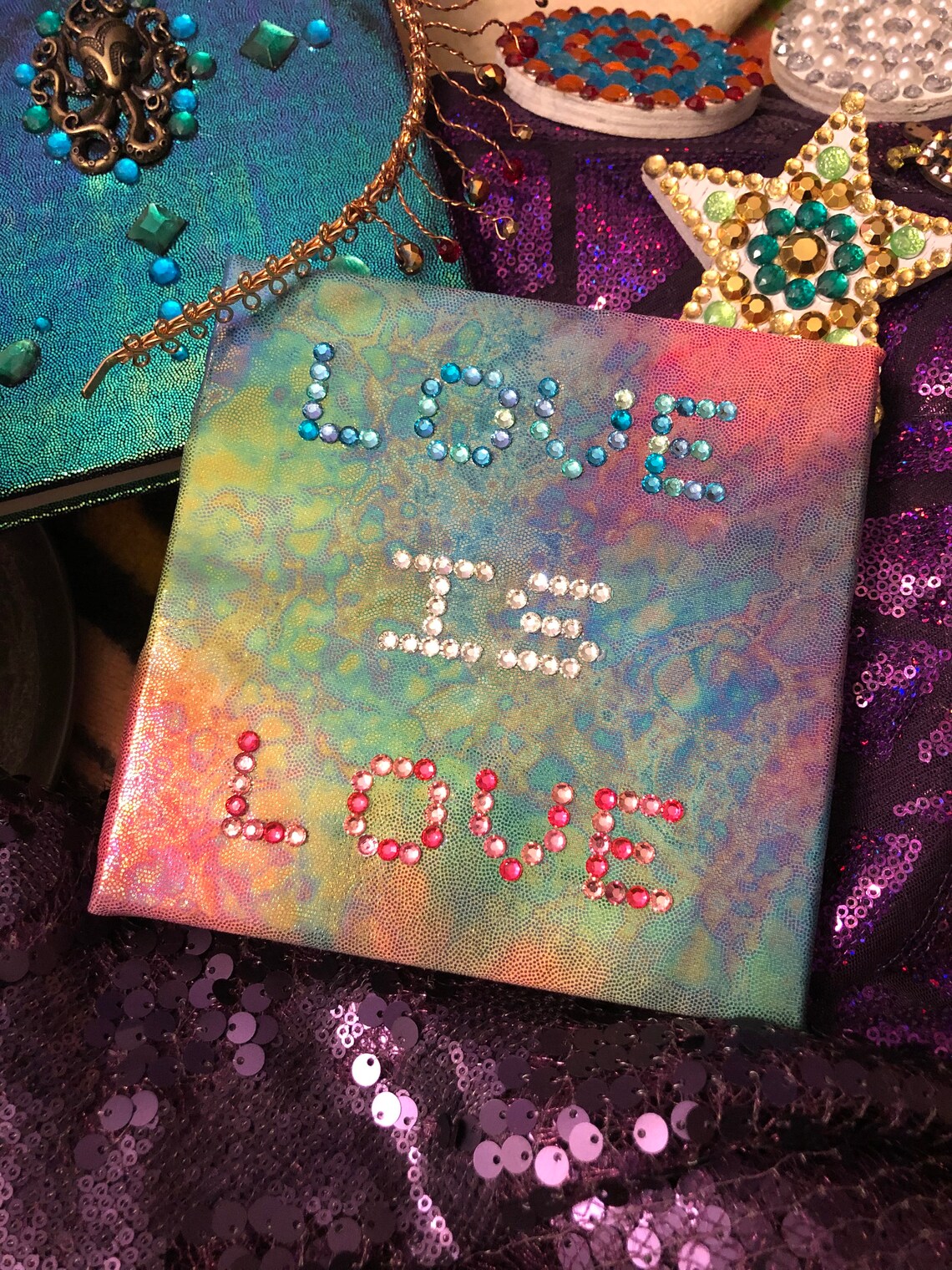 CUSTOM Word Art. Bedazzled Canvas. Customized Word Art. Personalized ...