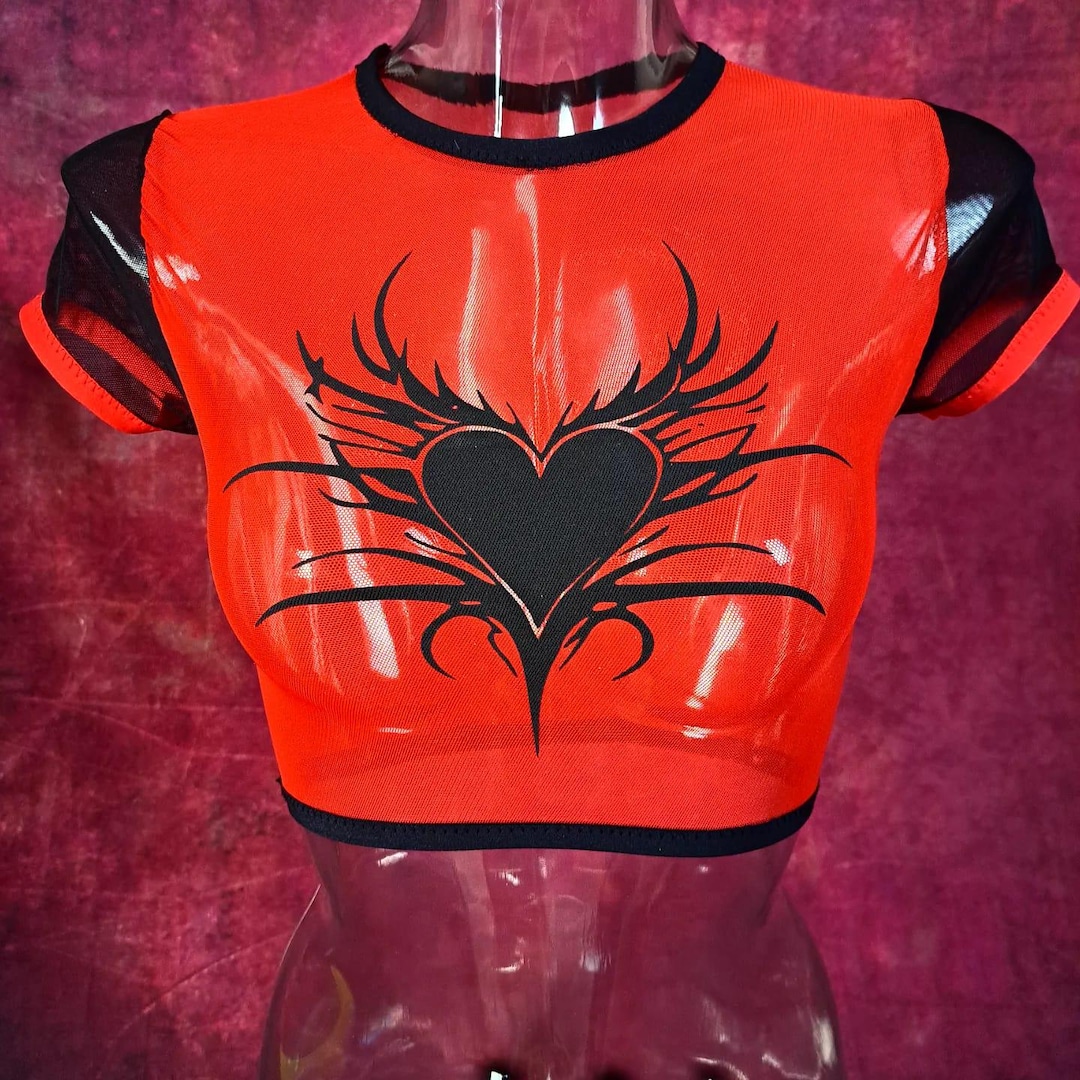 Seether Heart Mesh Top - Etsy