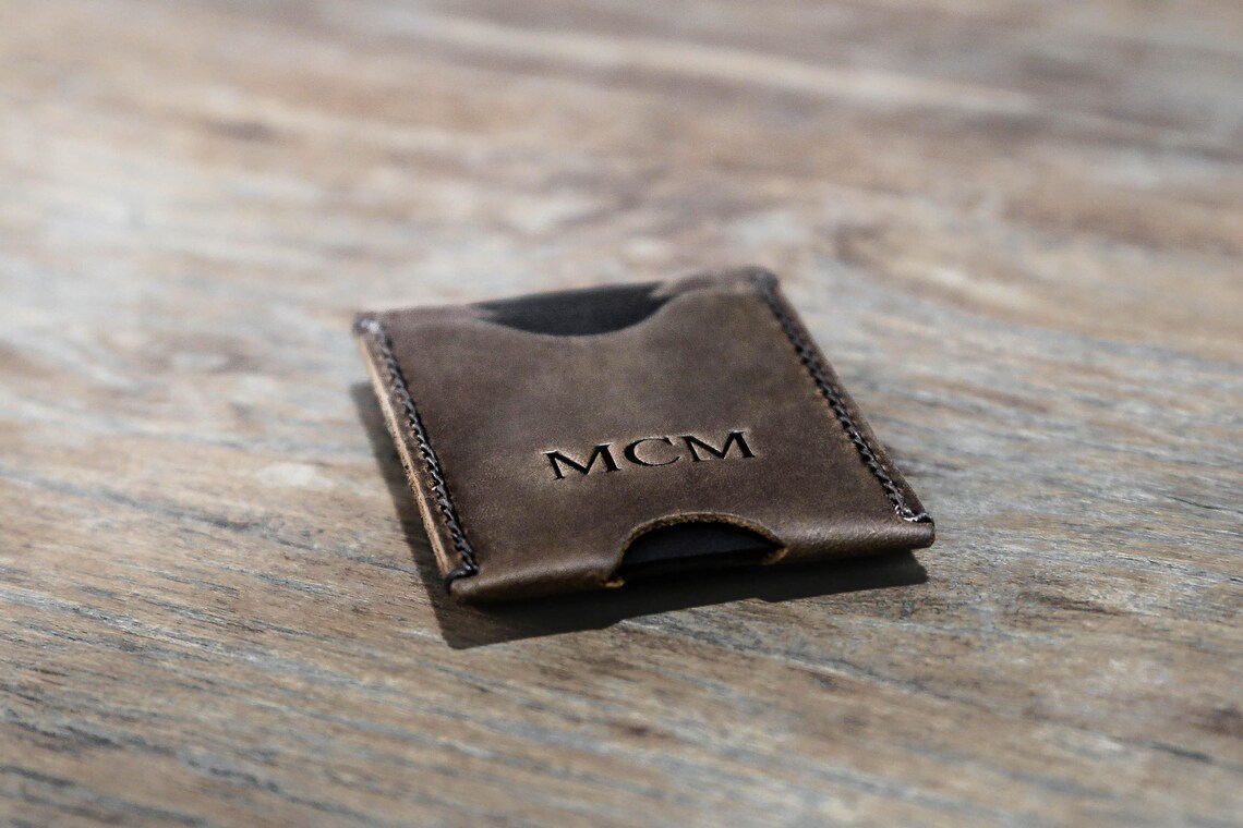Money Clip Leather Wallet Slim Leather Wallet Slim Wallet - Etsy