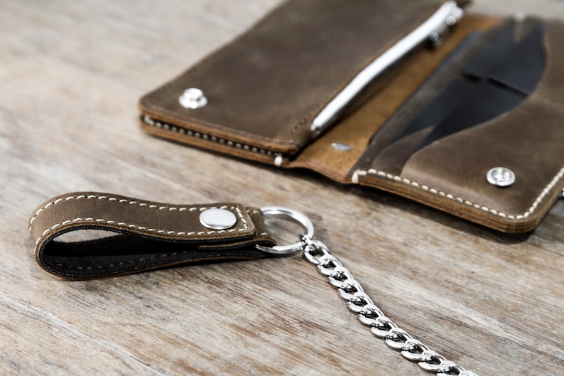 PERSONALIZED Biker Chain Wallet Leather Biker Chain Wallet - Etsy