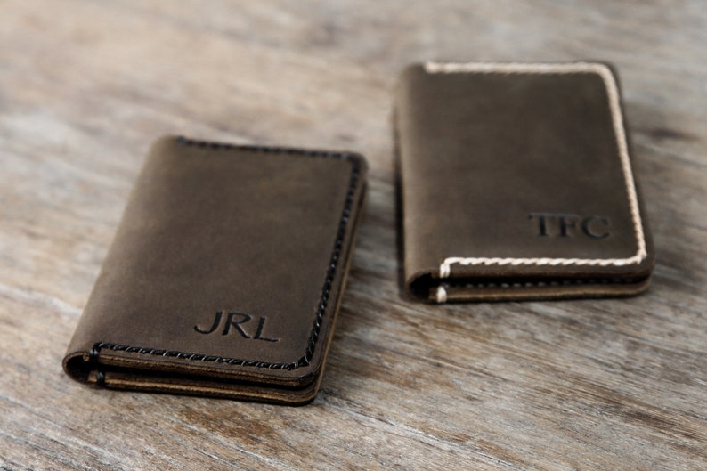 Leather Card Wallet Personalized Vertical Card Wallet - Etsy