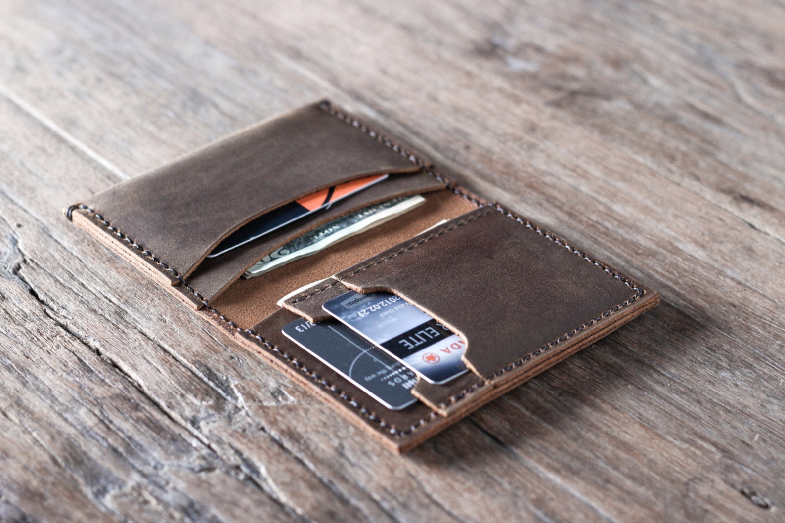 Breast Pocket Wallet Leather Wallet Handmade Leather Wallet Distressed ...