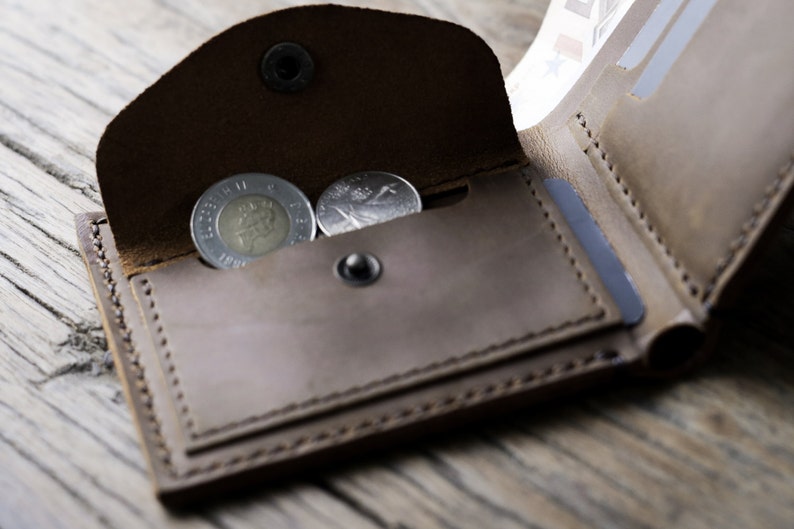 Mens Leather Wallet With Coin Pocket All Currency Friendly - Etsy