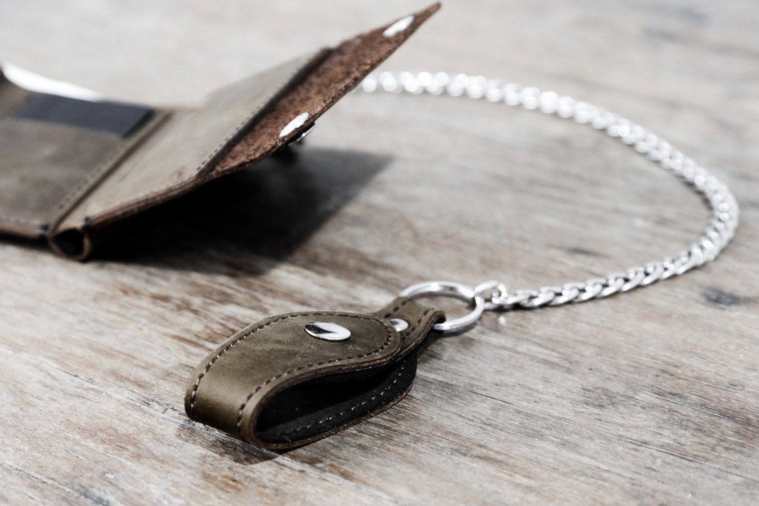 Trifold Chain Wallet Biker Trifold Wallet Mens Leather Biker | Etsy