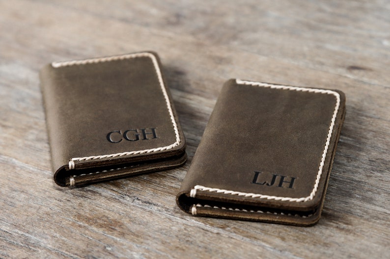 Leather Card Wallet Personalized Vertical Card Wallet - Etsy