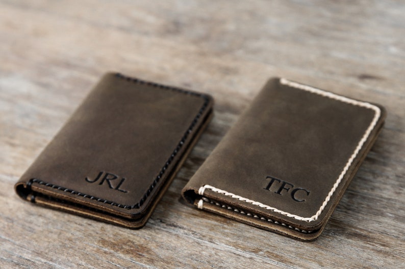 Leather Card Wallet Personalized Vertical Card Wallet - Etsy