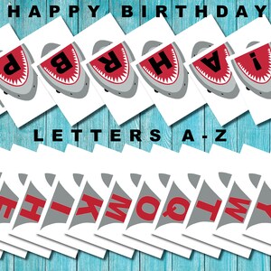 Printable Shark Birthday Party Banner | Shark Birthday Party ...