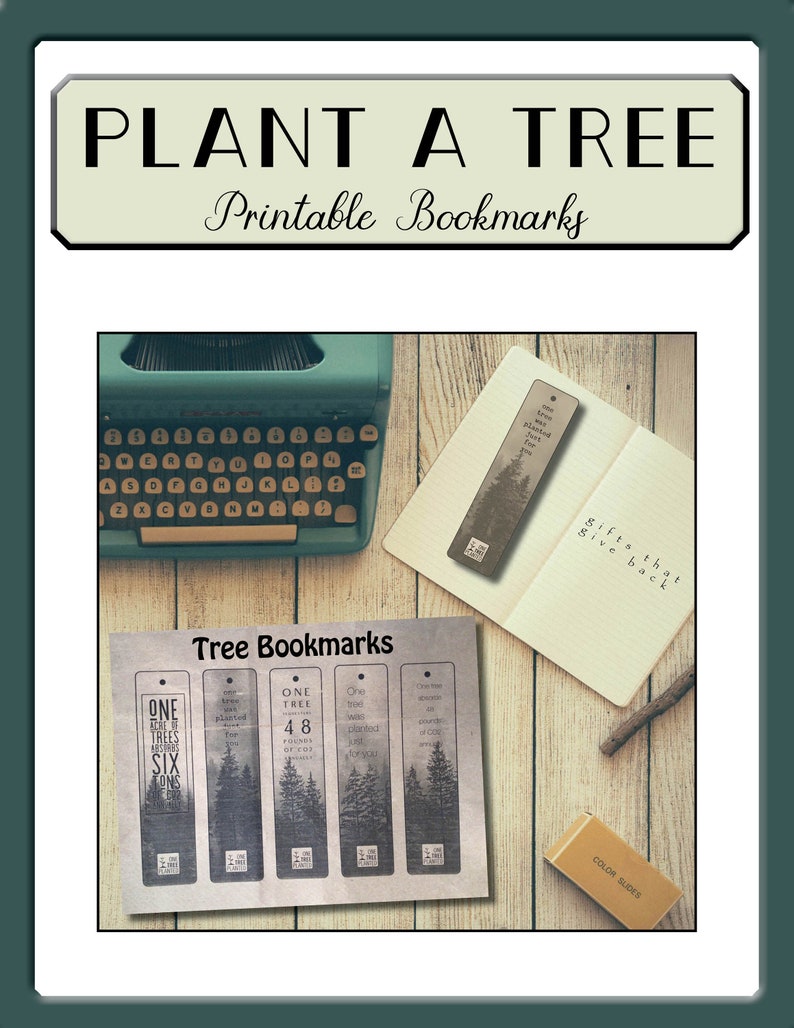 Printable Tree Bookmarks | Plant a Tree | Gifts That Give Back | Gifts ...