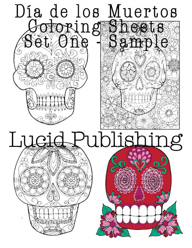 Hand Drawn Dia De Los Muertos Day of the Dead Sugar Skull Printable ...