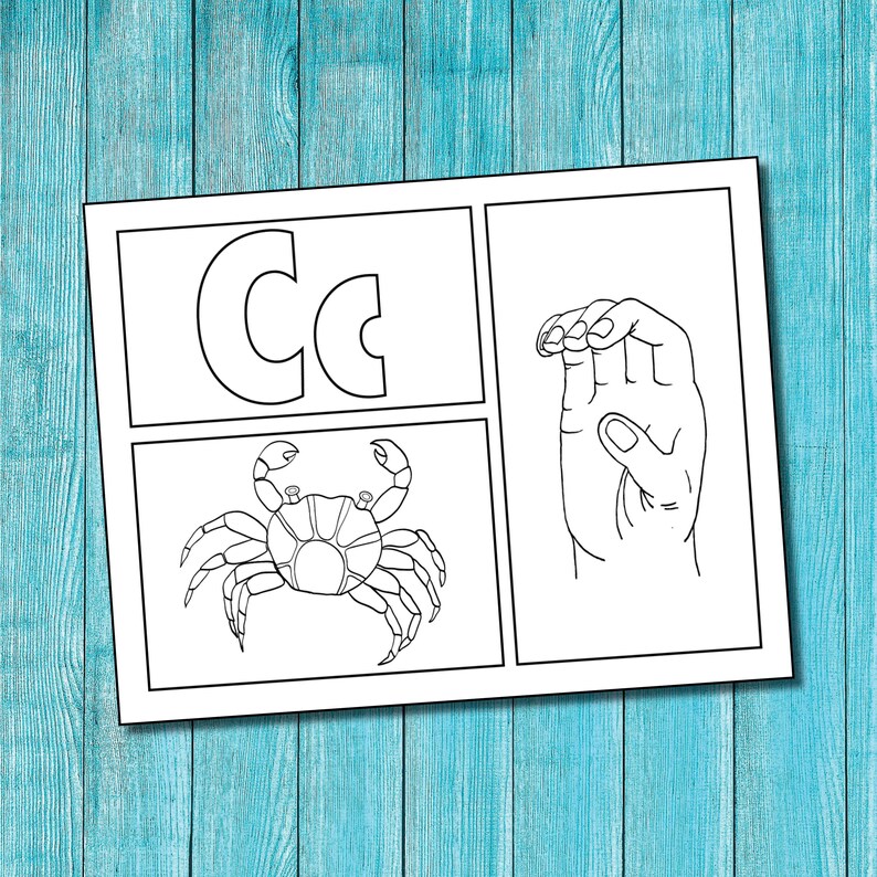 Sign Language ABC Coloring Pages | ABC Classroom Boarder | Alphabet ...