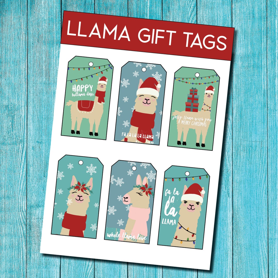 Christmas Llama Gift Tags | Printable Llama Gift Tags | Christmas Gift ...