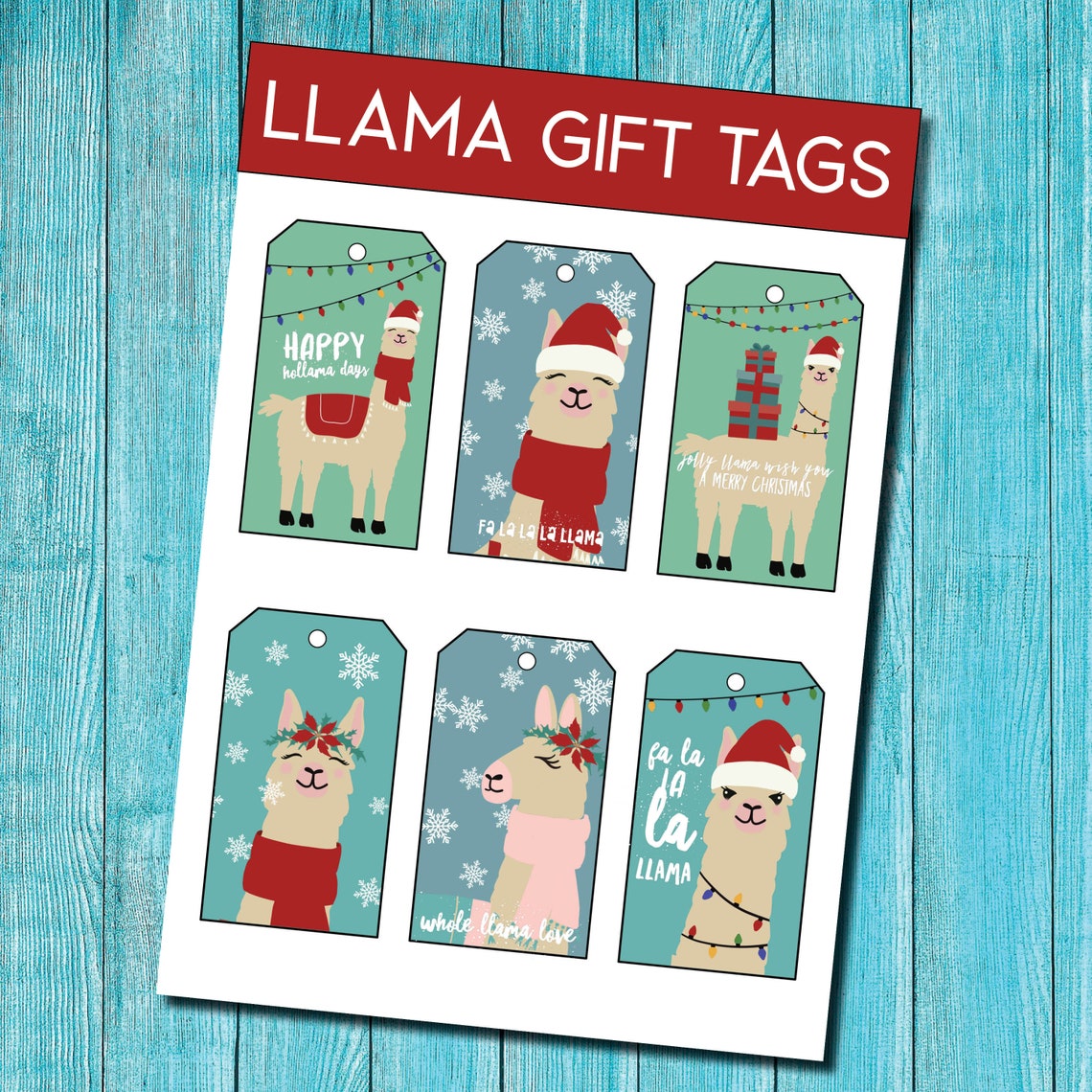 Christmas Llama Gift Tags Printable Llama Gift Tags - Etsy