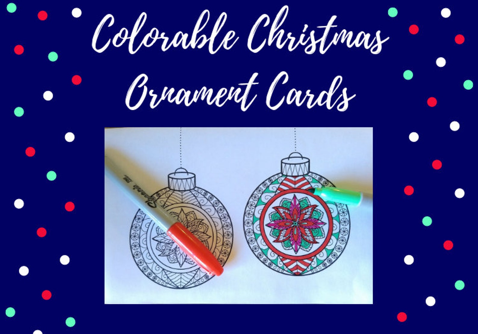 Colorable Christmas Ornament Cards | Printable Christmas Ornament Cards ...