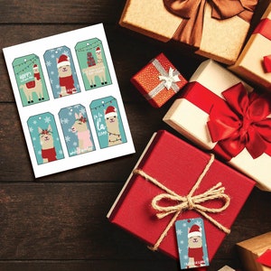 Christmas Llama Gift Tags | Printable Llama Gift Tags | Christmas Gift ...