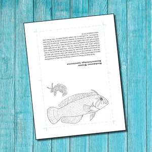 Set of 10 Printable Coloring Cards | Vintage Style Fish Illustrations ...