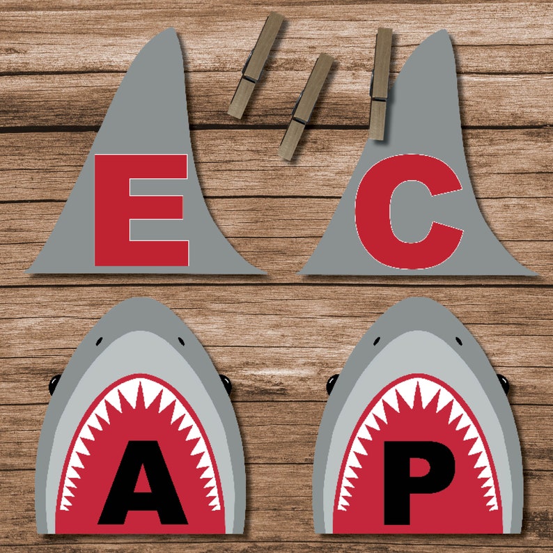Printable Shark Birthday Party Banner | Shark Birthday Party ...