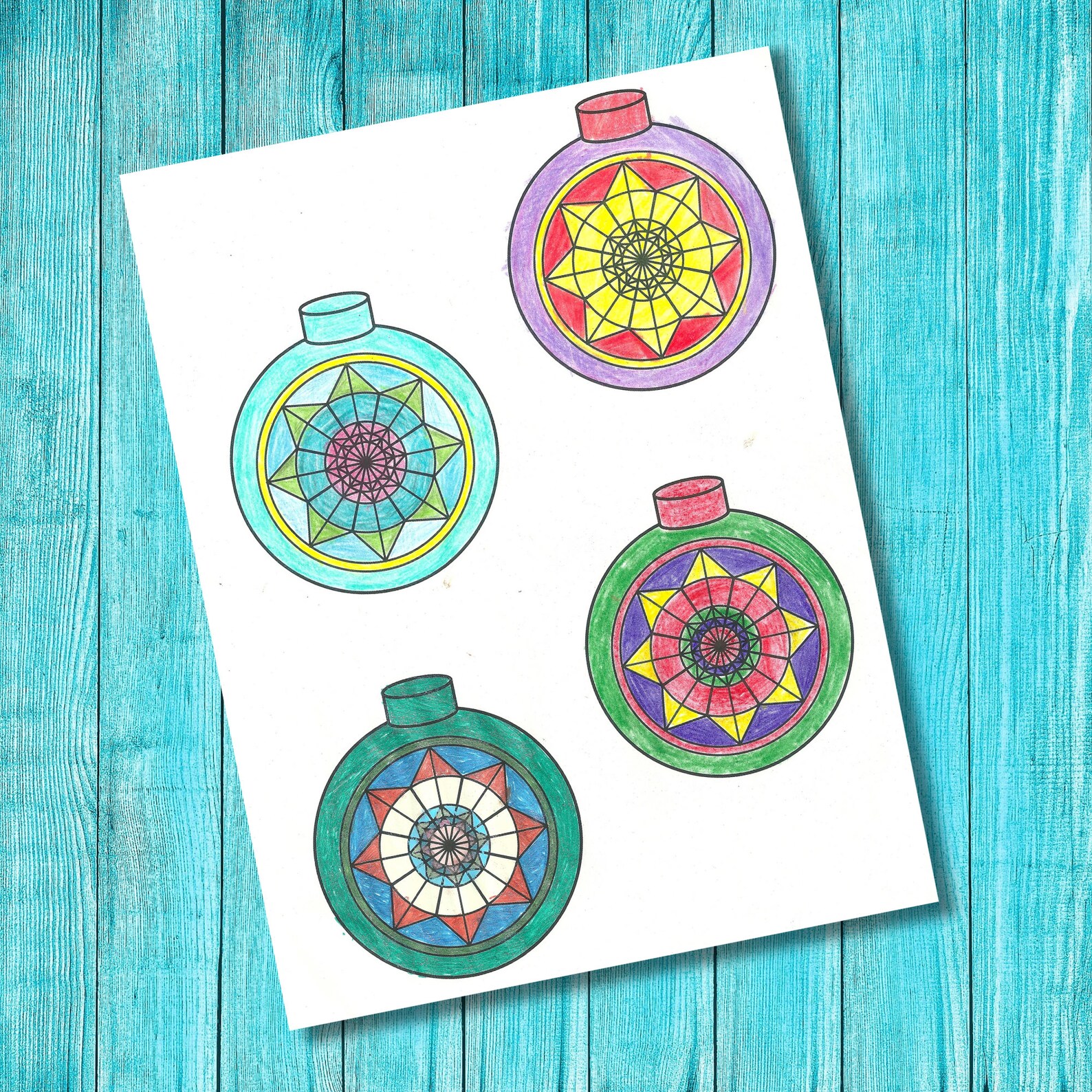 Colorable Christmas Ornament Cards | Printable Christmas Ornament Cards ...