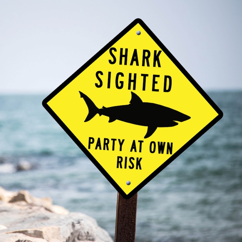 Printable Shark Party Signs | Shark Sighted Signs | Set of Shark Signs ...