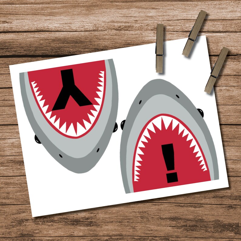 Printable Shark Birthday Party Banner | Shark Birthday Party ...