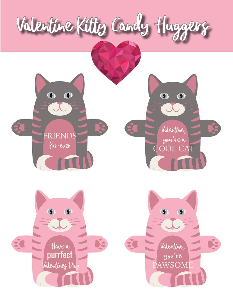 Printable Classroom Cat Valentine's Day Card - Perfect for Students and ...